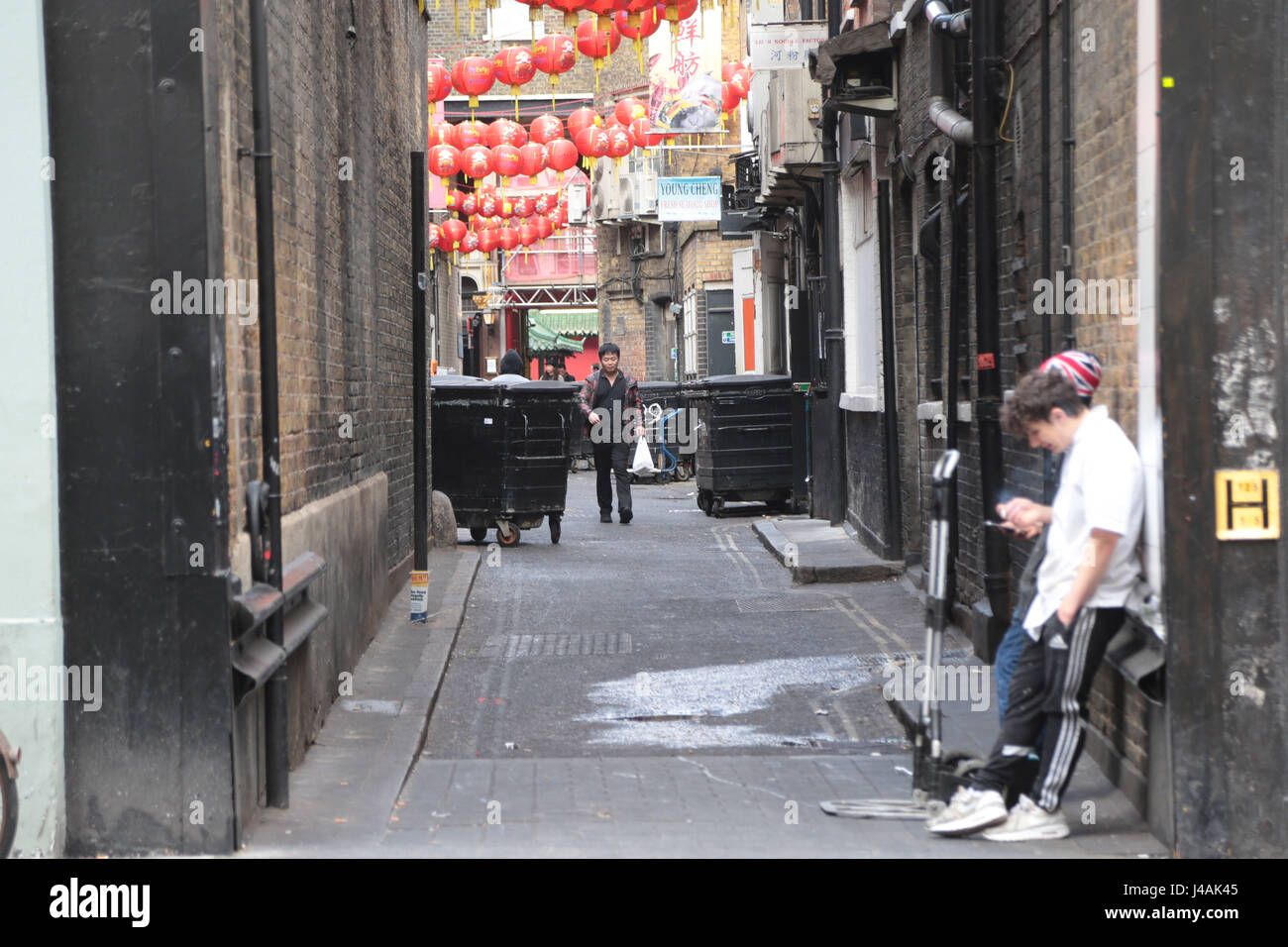 Street Life one back street in Soho watched for ten minutes Stock Photo ...