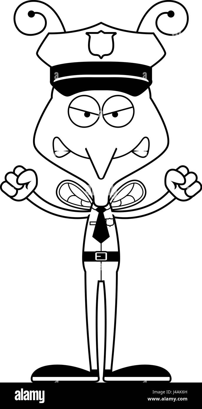 A cartoon police officer mosquito looking angry Stock Vector Image ...