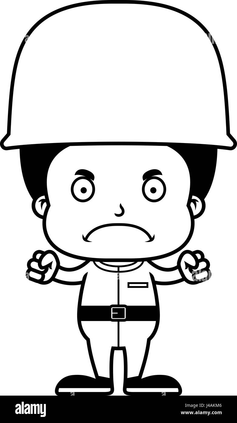 A cartoon soldier boy looking angry Stock Vector Image & Art - Alamy