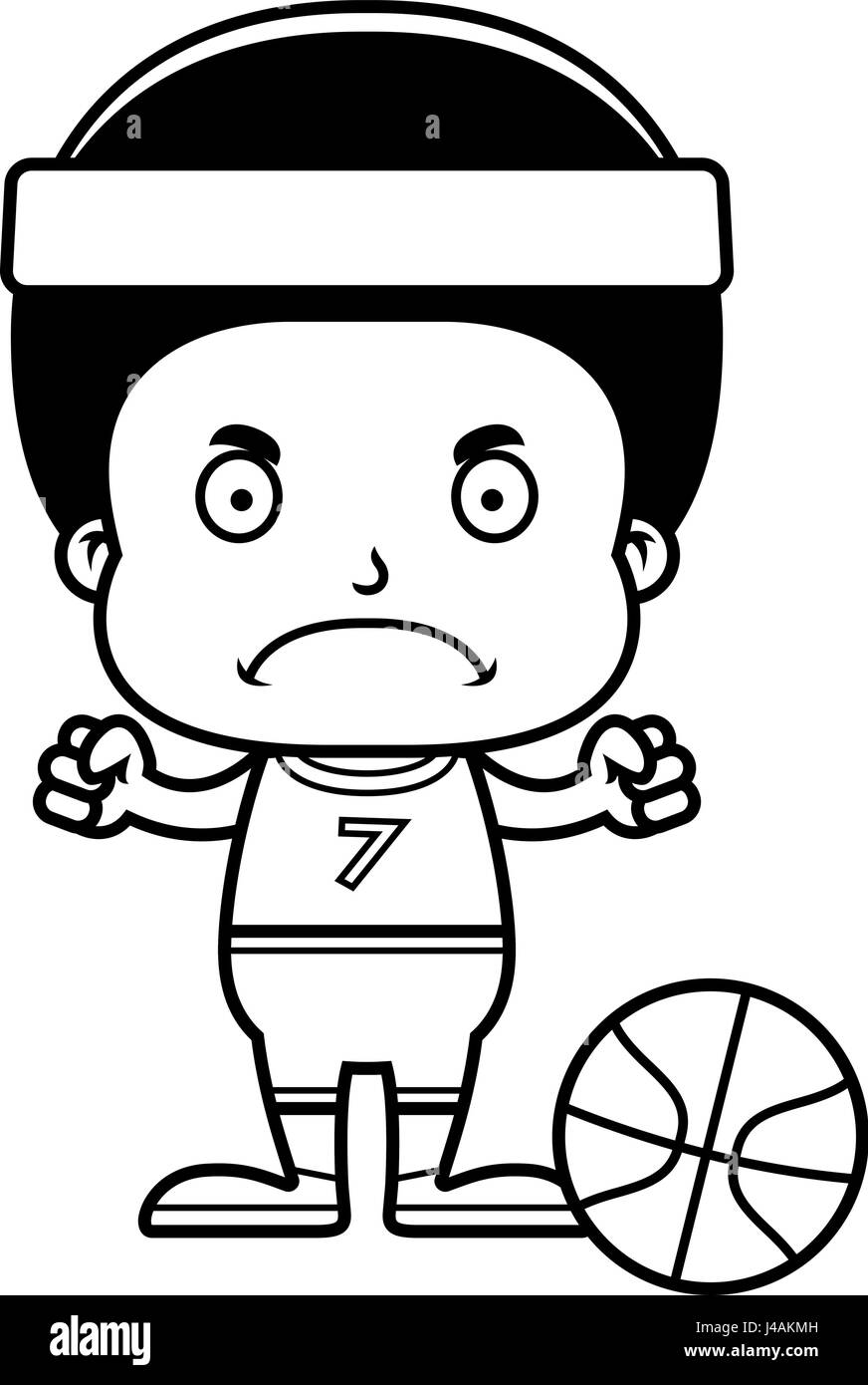 A cartoon basketball player boy looking angry Stock Vector Image & Art ...