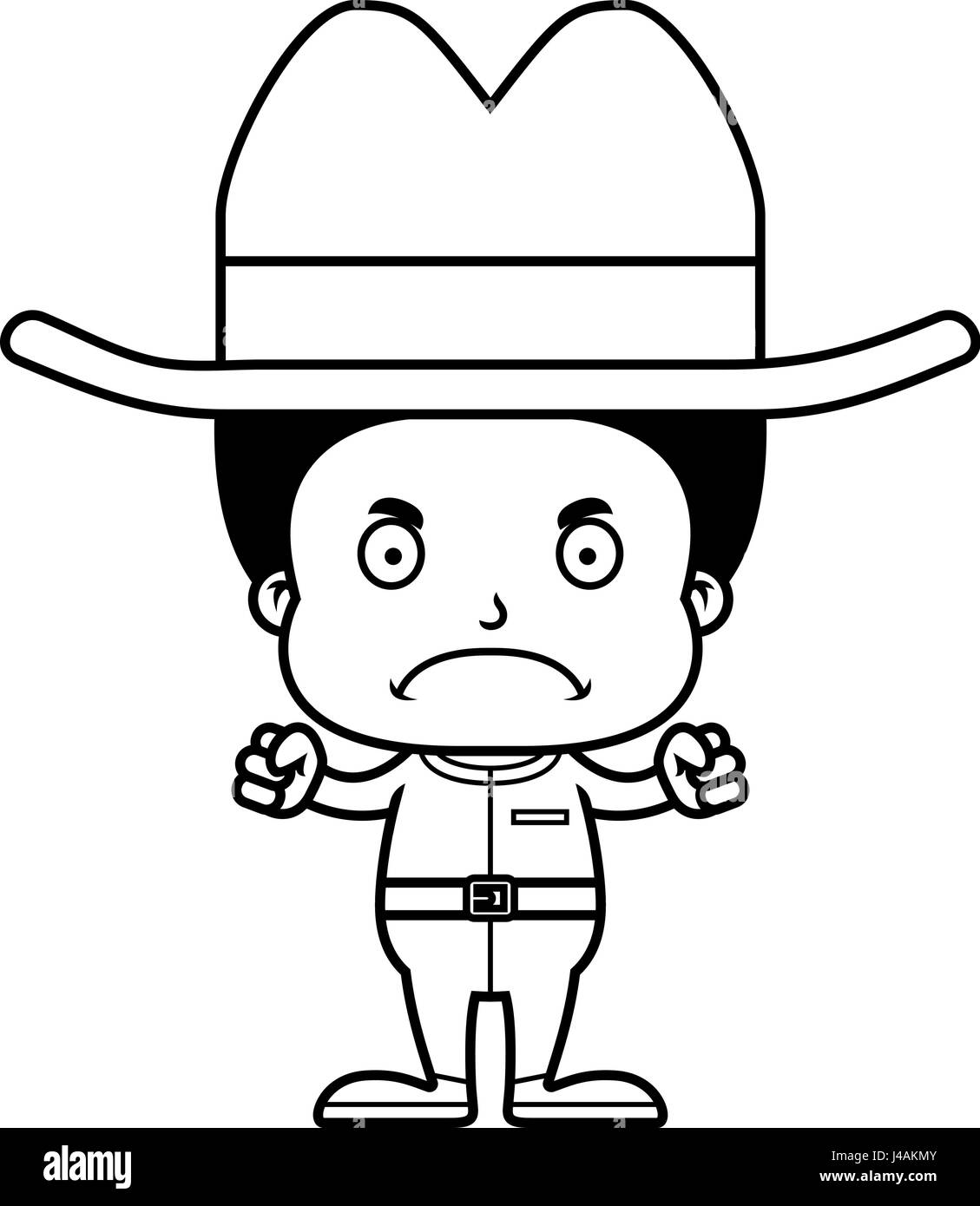 A cartoon cowboy boy looking angry Stock Vector Image & Art - Alamy
