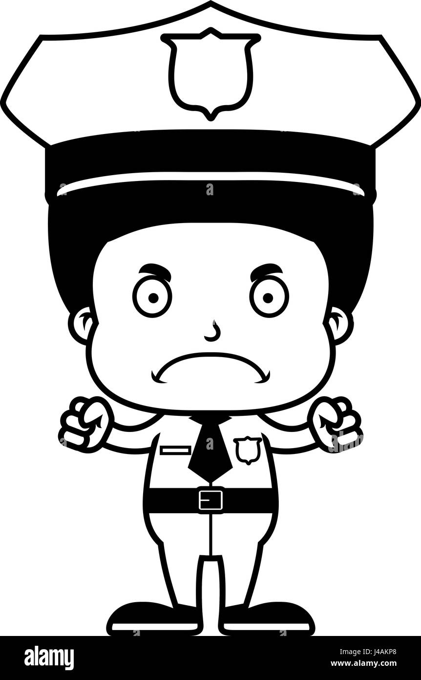 A cartoon police officer boy looking angry Stock Vector Image & Art - Alamy