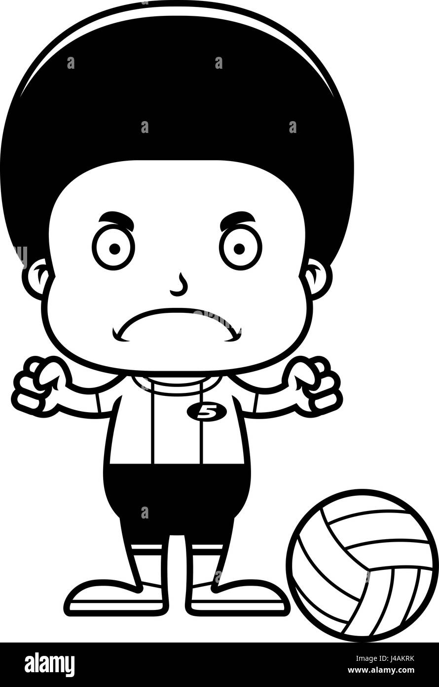 A cartoon volleyball player boy looking angry Stock Vector Image & Art ...