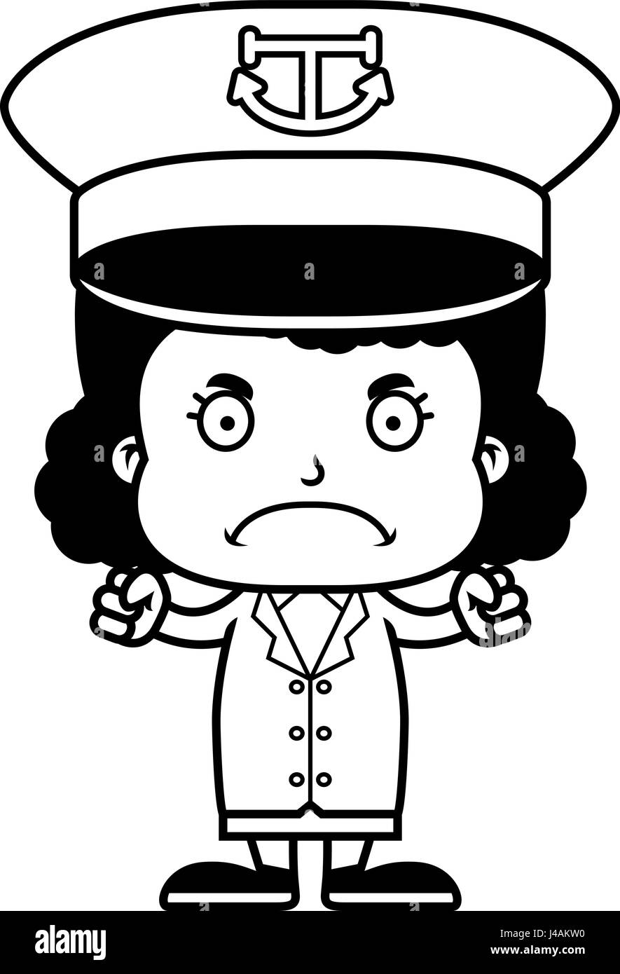 A cartoon boat captain girl looking angry Stock Vector Image & Art - Alamy