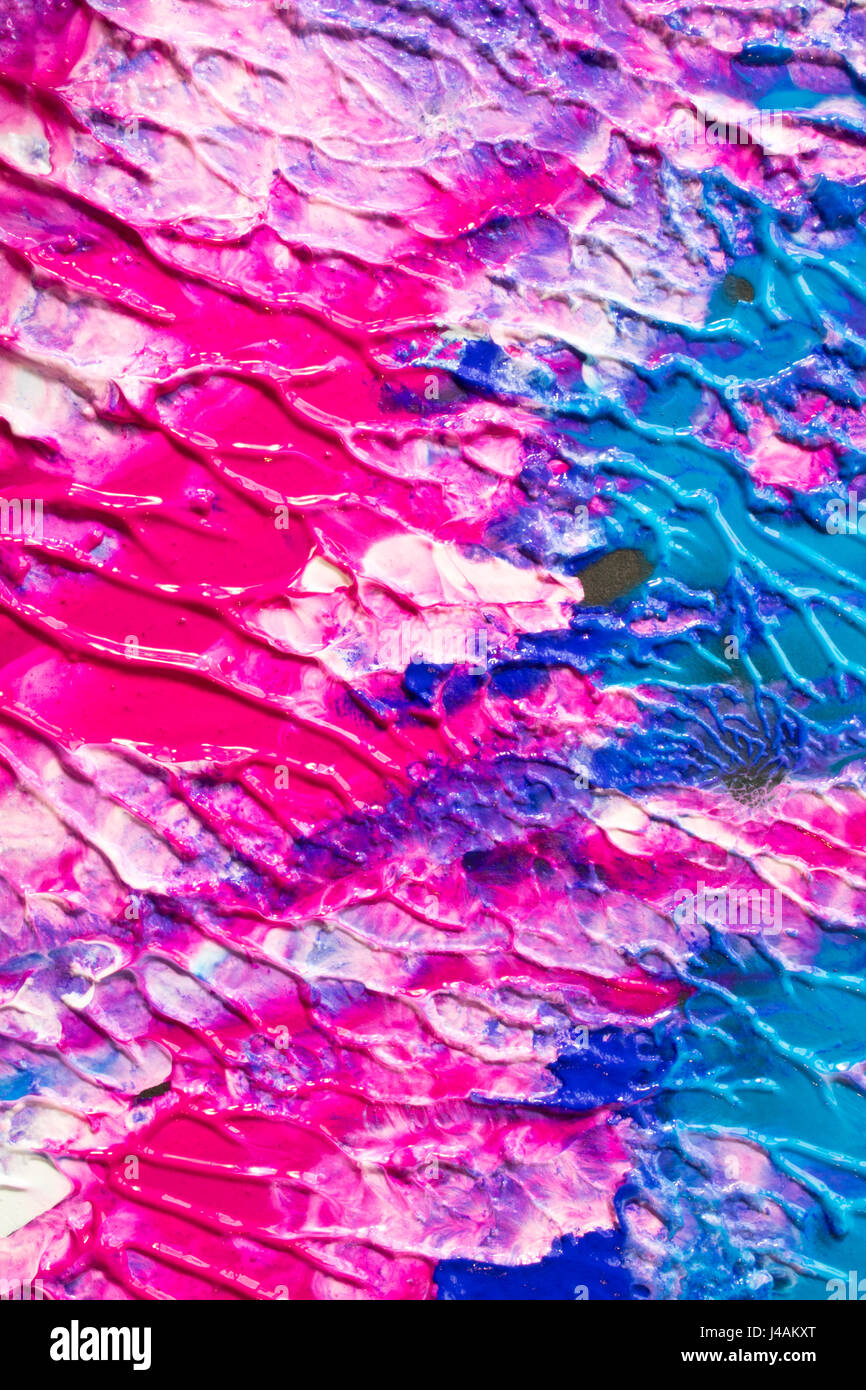 Pink, Purple and Blue Thick Paint Veins Abstract Stock Photo - Alamy