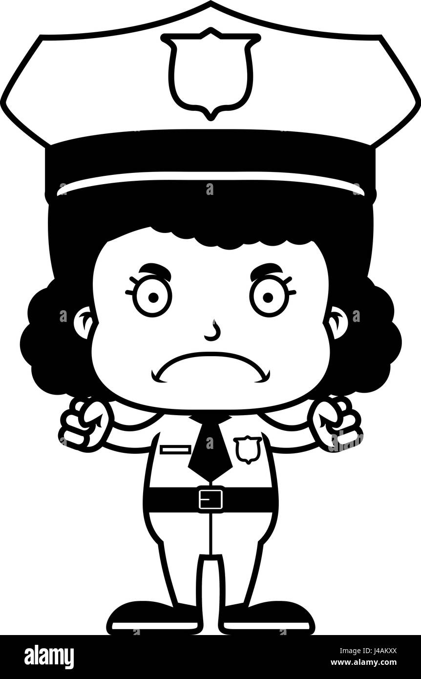 A cartoon police officer girl looking angry Stock Vector Image & Art ...