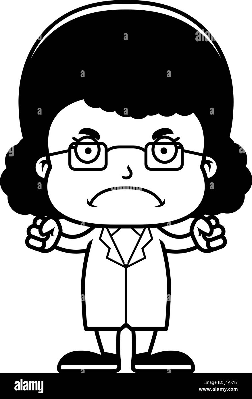 Crazy Scientist Cartoon Girl