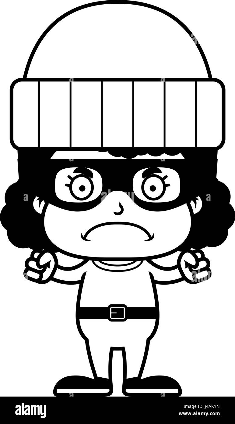 Cartoon thief girl looking angry hi-res stock photography and images ...