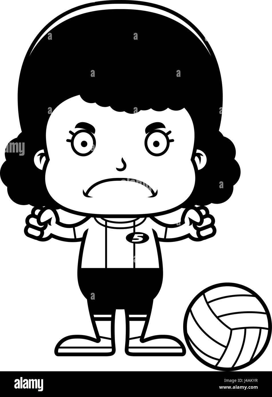 A cartoon volleyball player girl looking angry Stock Vector Image & Art ...