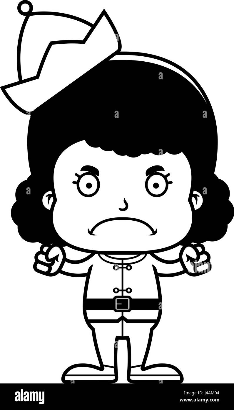 A cartoon Xmas elf girl looking angry Stock Vector Image & Art - Alamy
