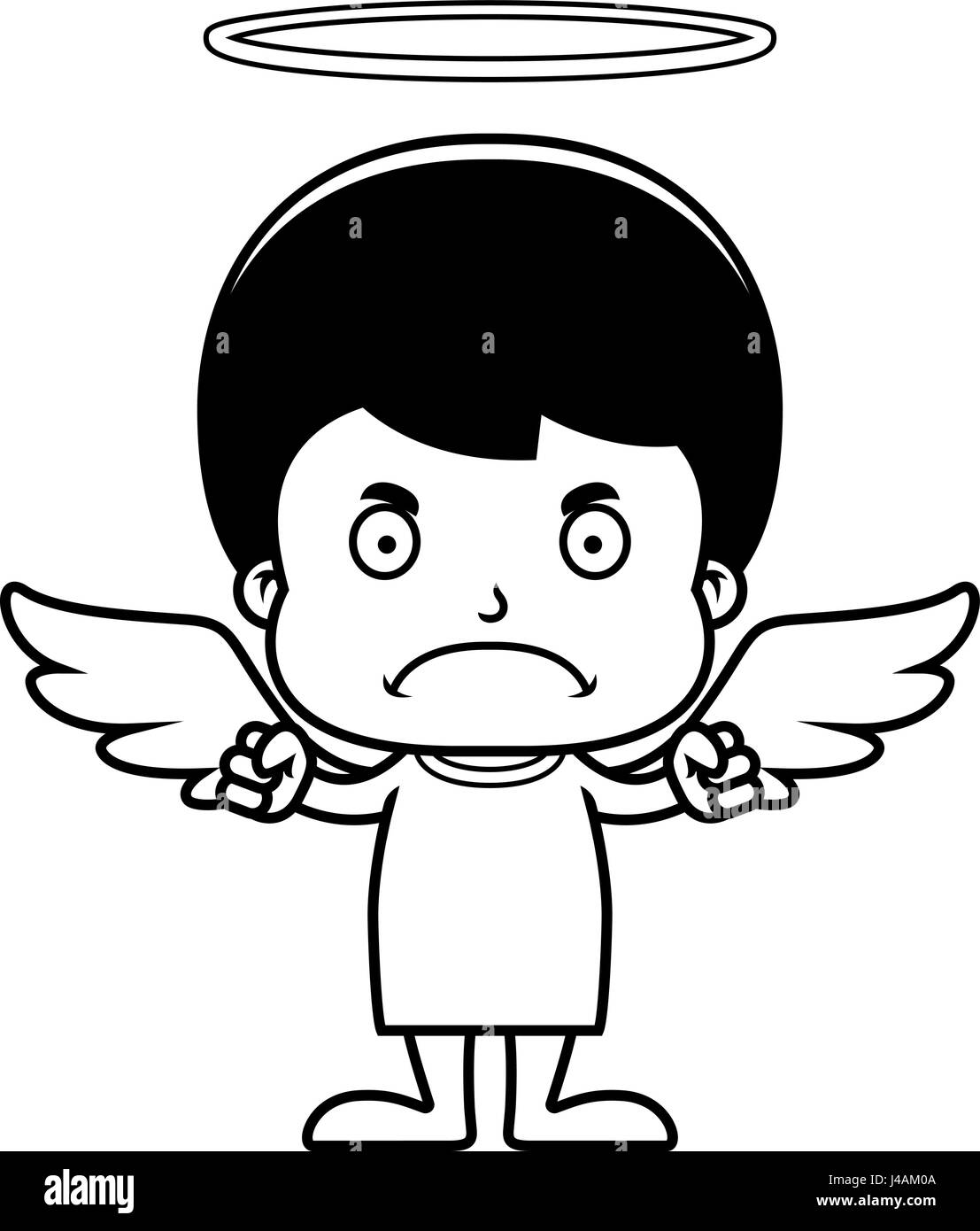 A cartoon angel boy looking angry Stock Vector Image & Art - Alamy