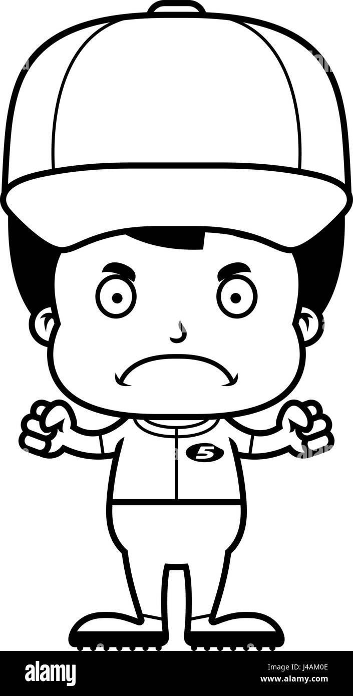 A cartoon baseball player boy looking angry Stock Vector Image & Art ...