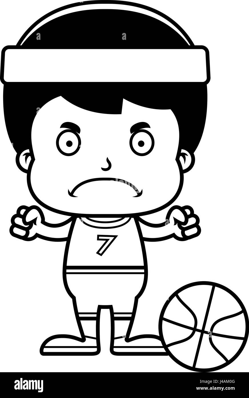 A cartoon basketball player boy looking angry Stock Vector Image & Art ...