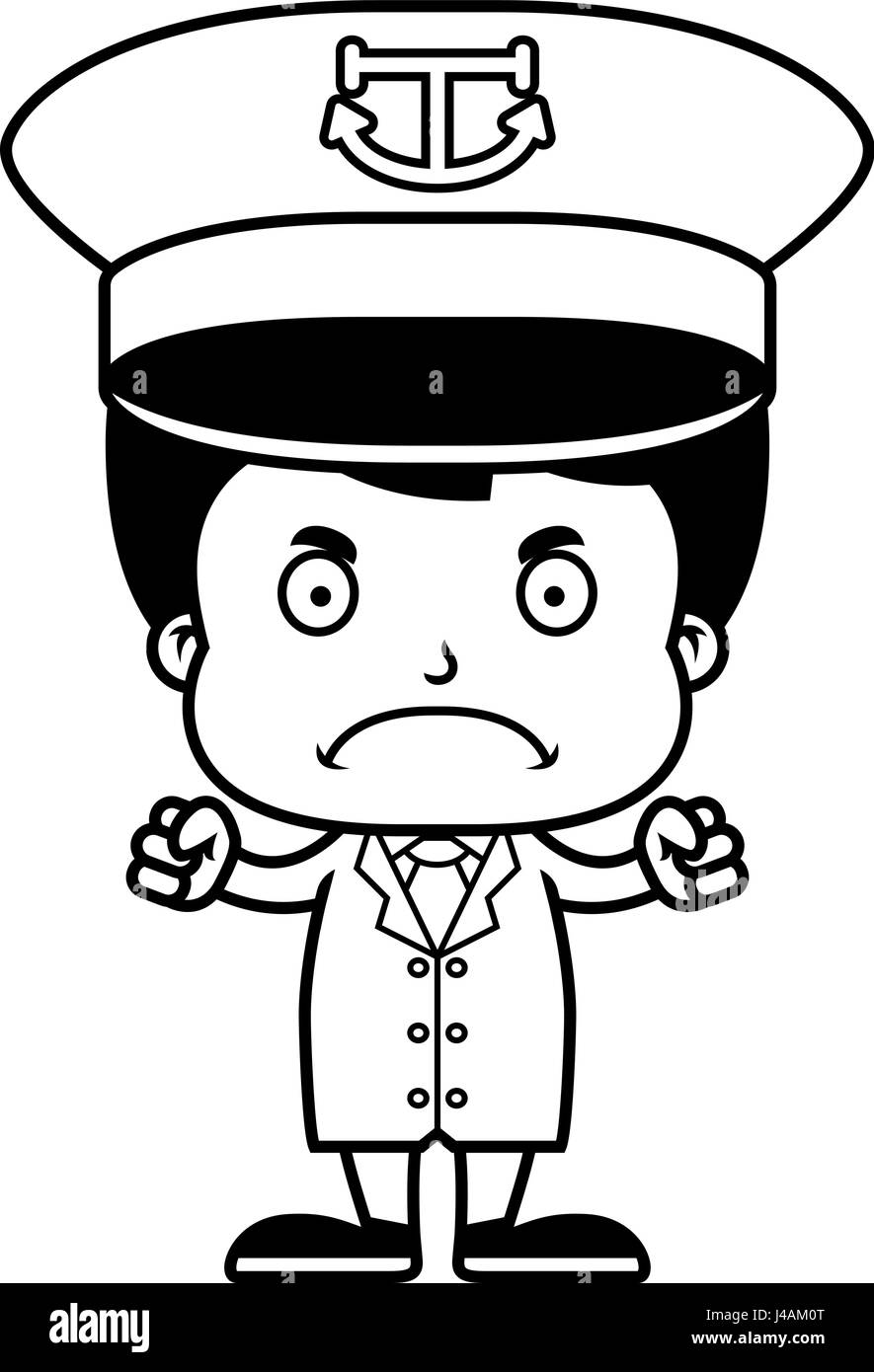 A cartoon boat captain boy looking angry Stock Vector Image & Art - Alamy