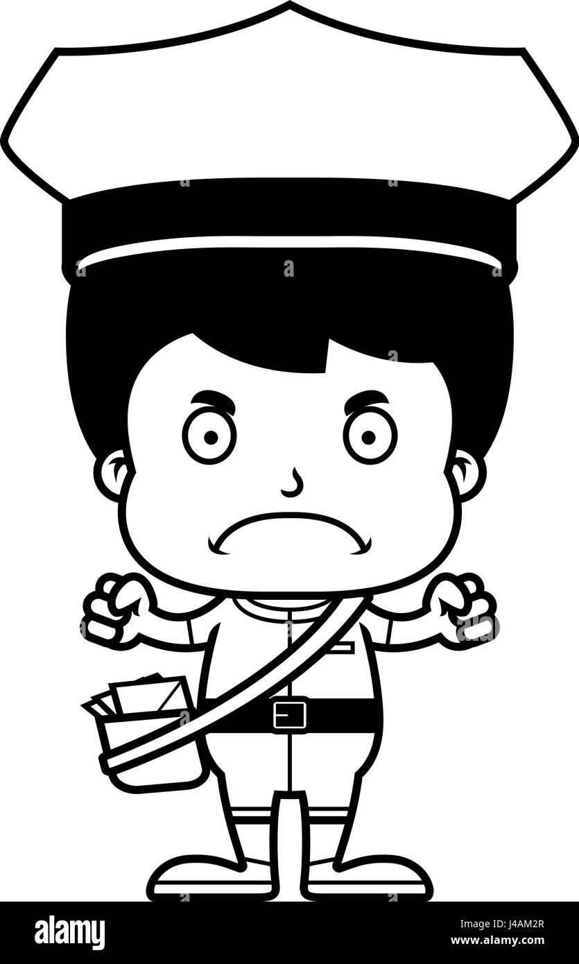 A cartoon mail carrier boy looking angry Stock Vector Image & Art - Alamy
