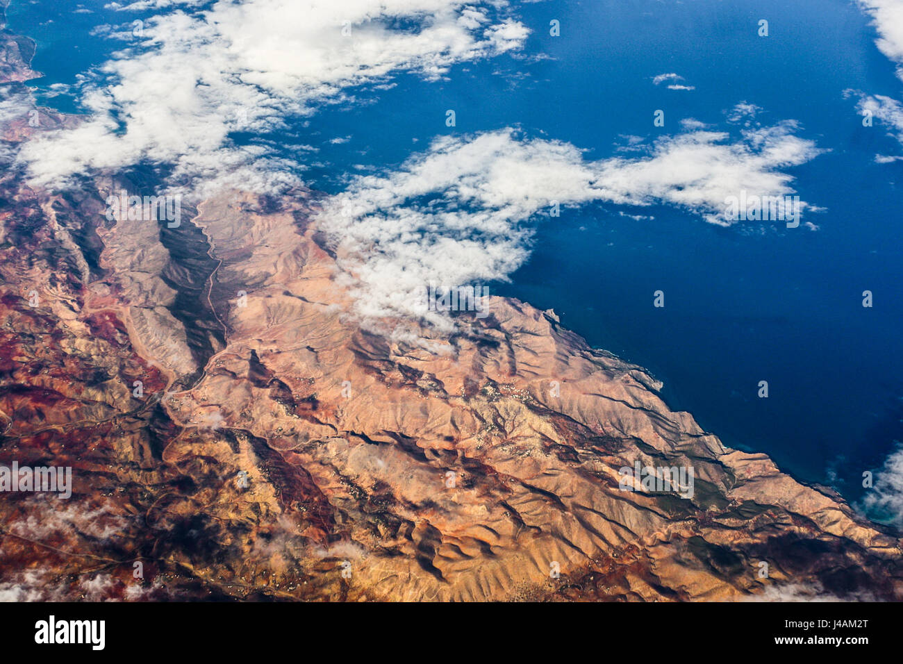 Aerial view of the Moroccan coast of the Mediterranean Sea Stock Photo ...