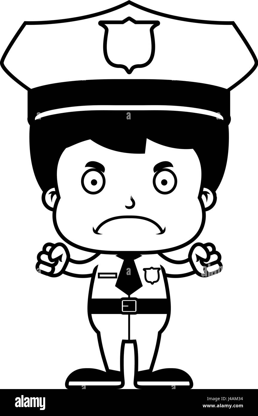 A cartoon police officer boy looking angry Stock Vector Image & Art - Alamy