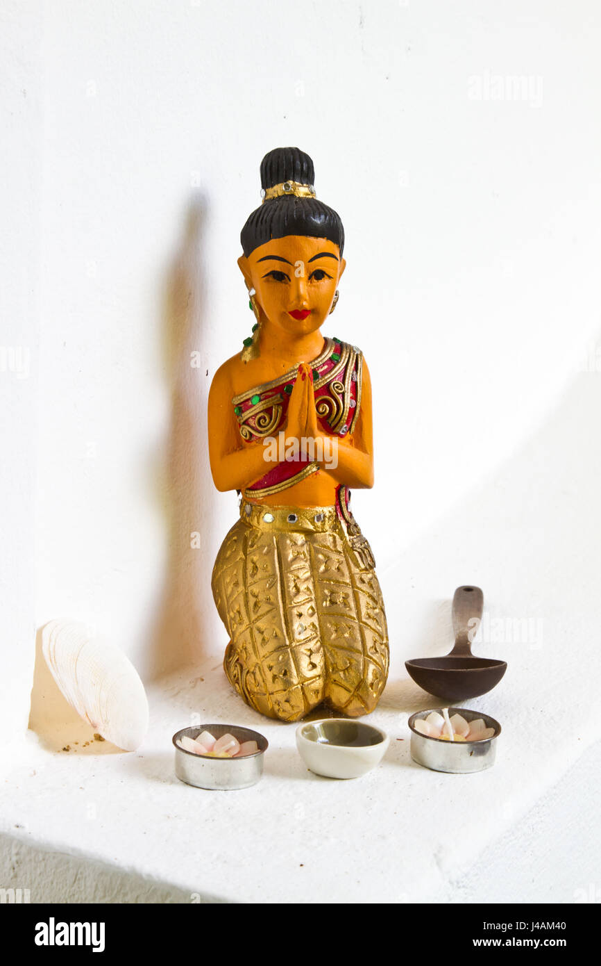 Figures and objects in a temple in Krabi Thailand Stock Photo - Alamy