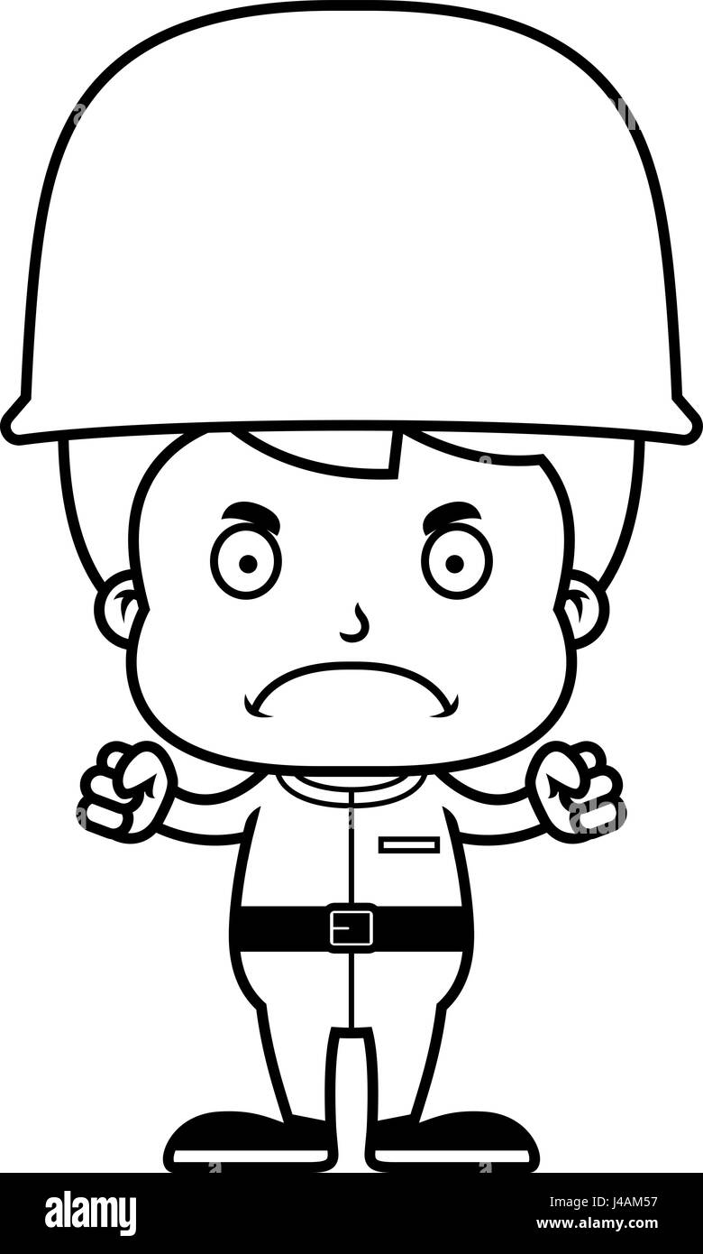 A cartoon soldier boy looking angry Stock Vector Image & Art - Alamy