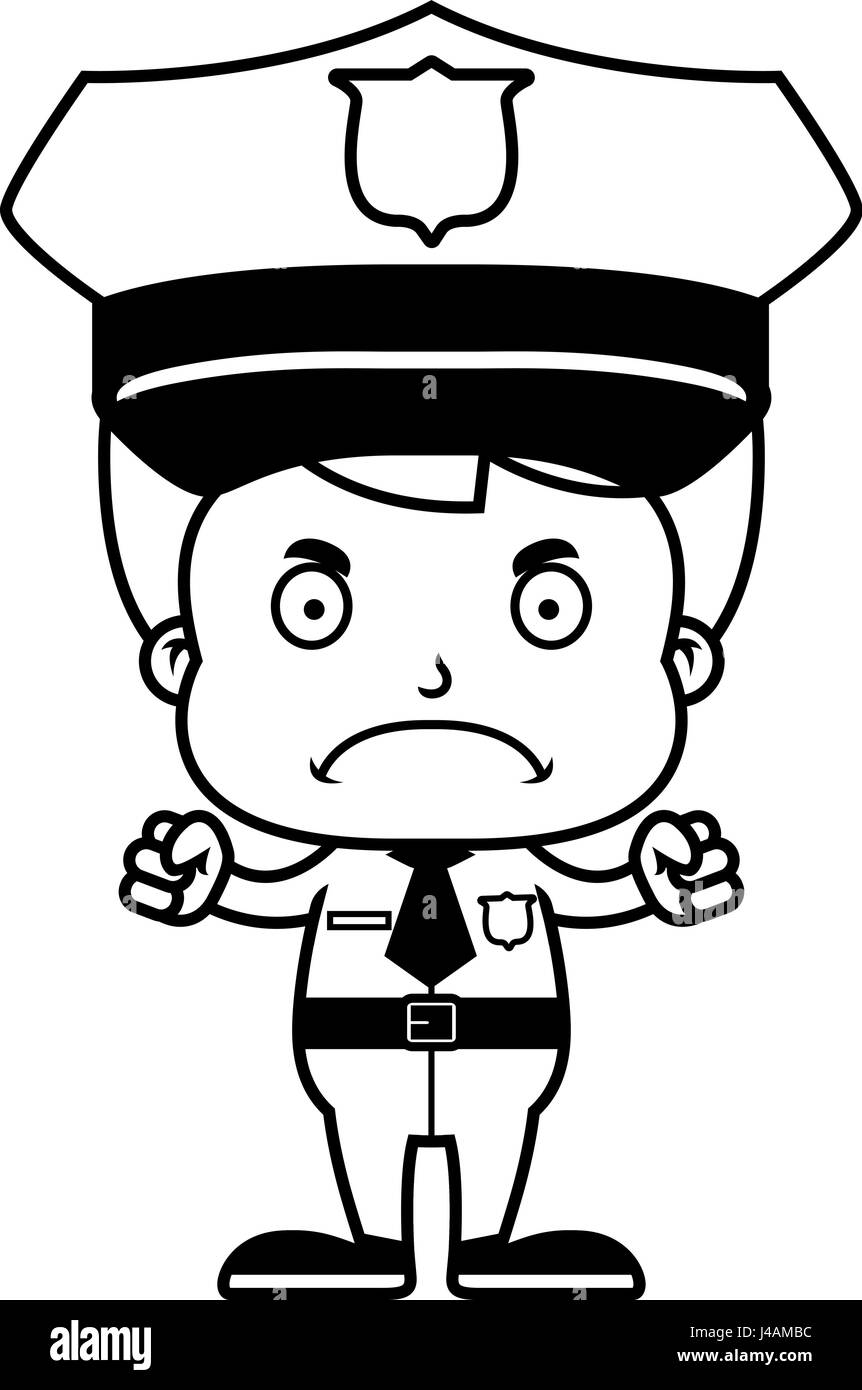 A cartoon police officer boy looking angry Stock Vector Image & Art - Alamy