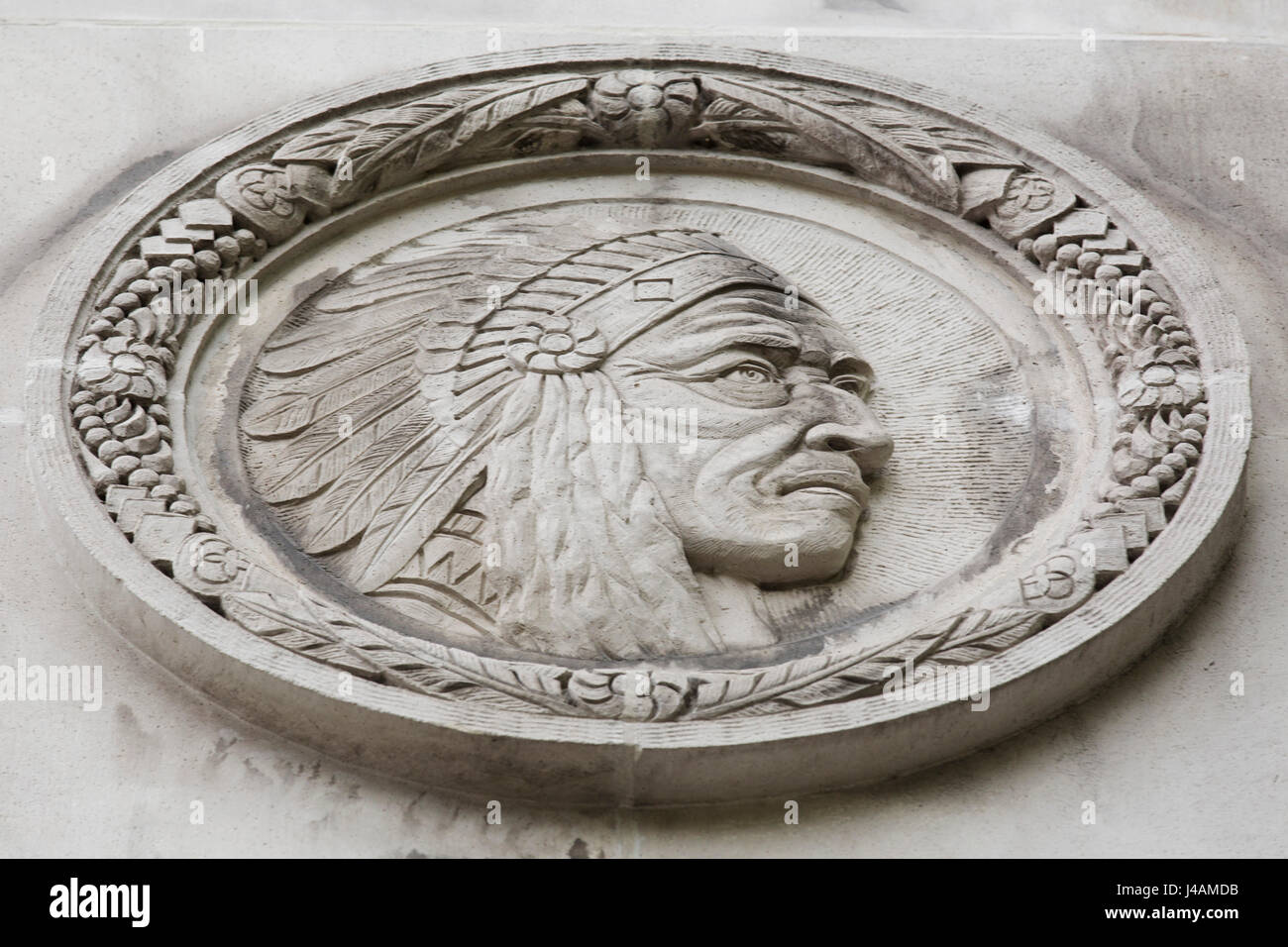 Depiction of a First Nations chief on the wall of the Fairmont ...