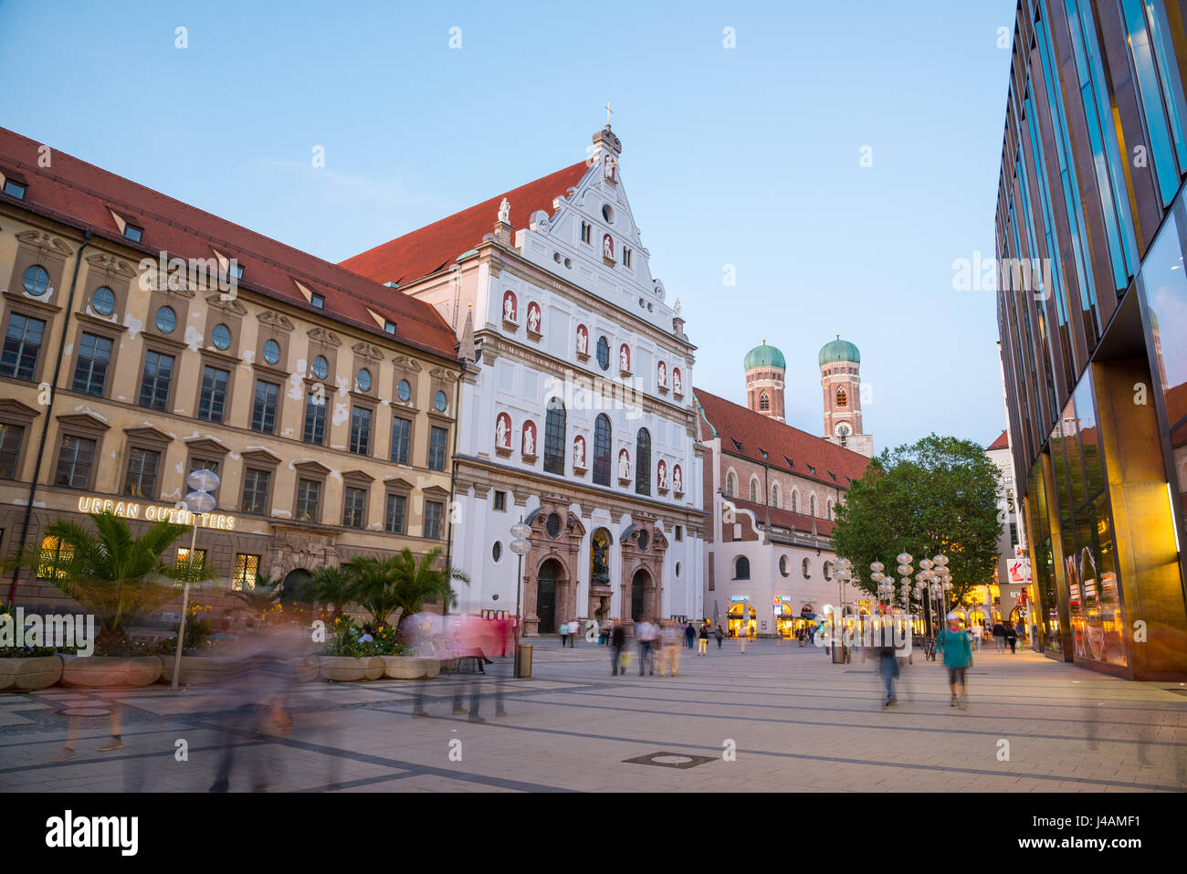 Munich, Germany - June 6, 2016: Neuhauser Street in Munich at the ...