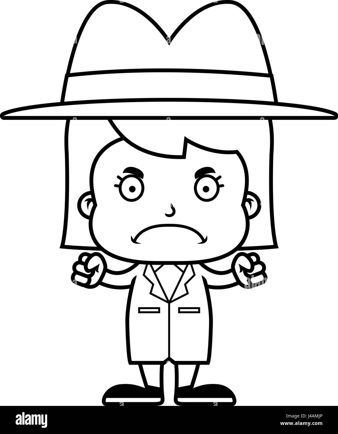 A cartoon detective girl looking angry Stock Vector Image & Art - Alamy