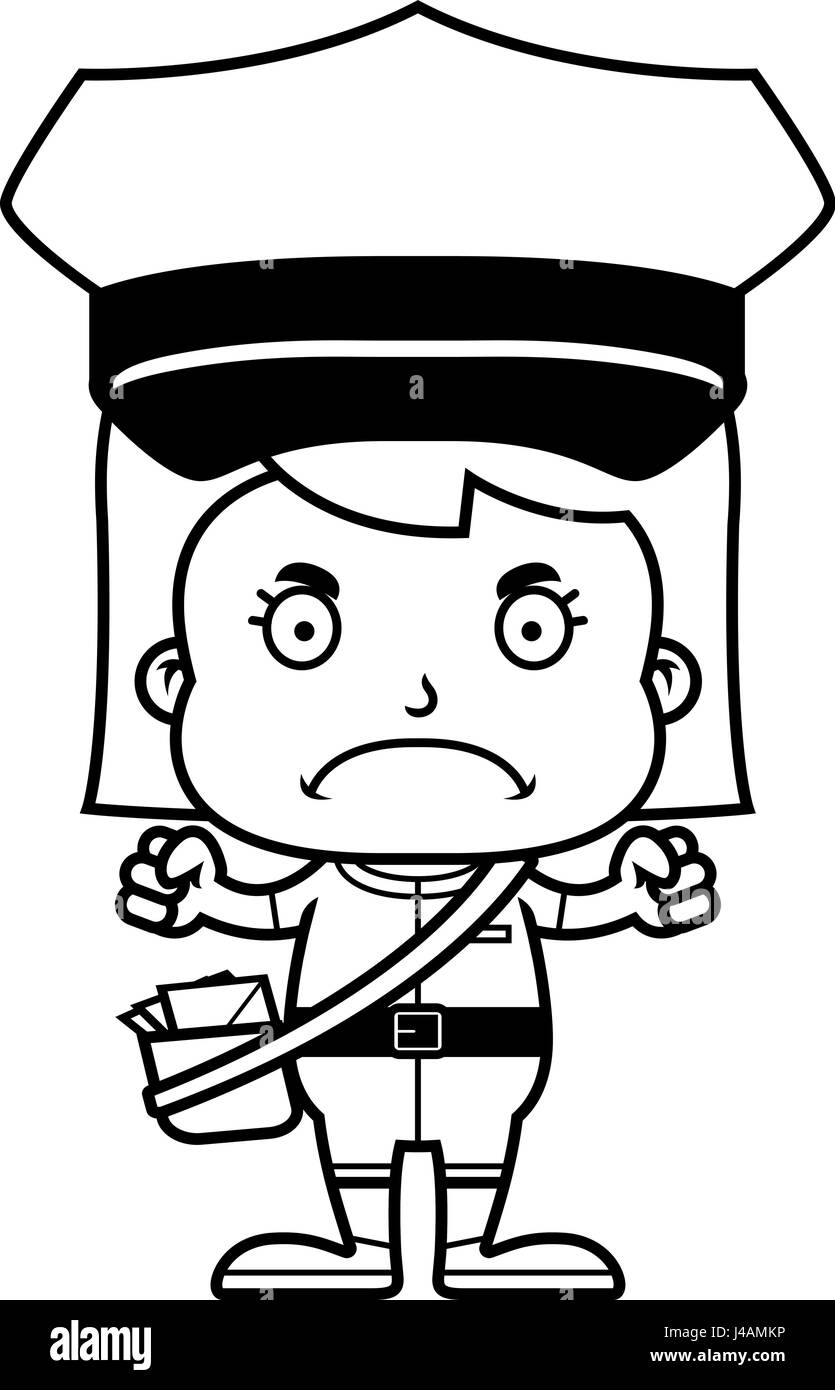 A cartoon mail carrier girl looking angry Stock Vector Image & Art - Alamy