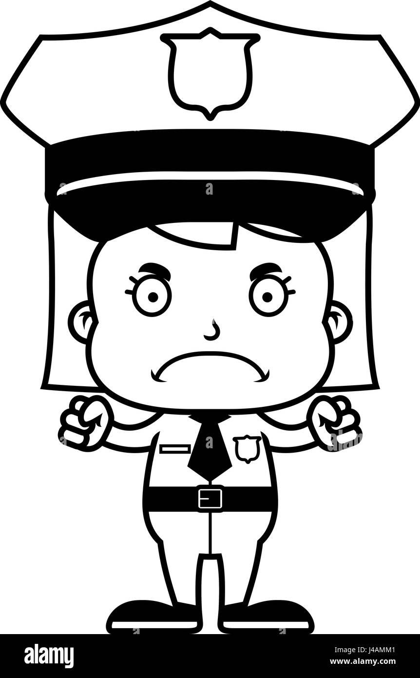 A cartoon police officer girl looking angry Stock Vector Image & Art ...