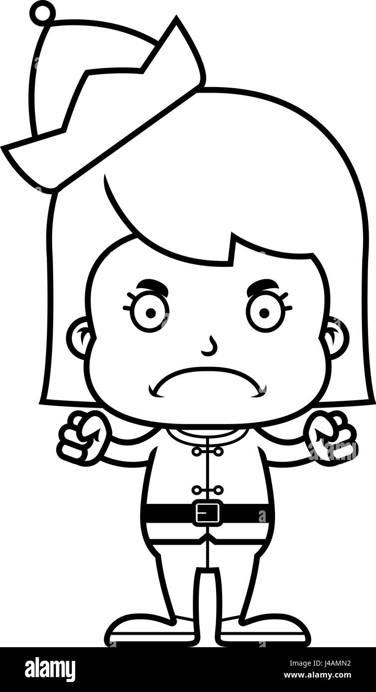 A cartoon Xmas elf girl looking angry Stock Vector Image & Art - Alamy