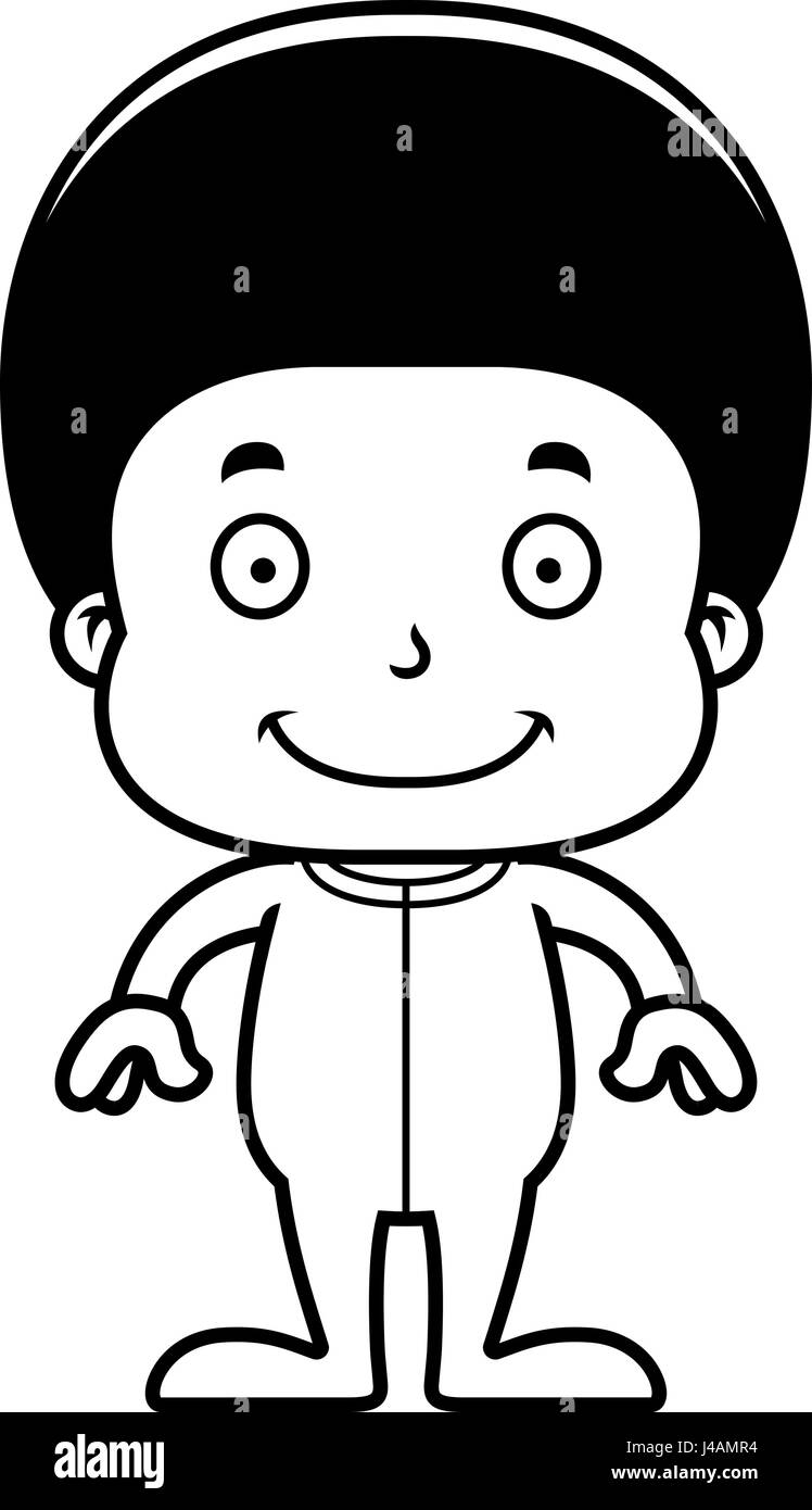 Vector cartoon boy in Black and White Stock Photos & Images - Alamy