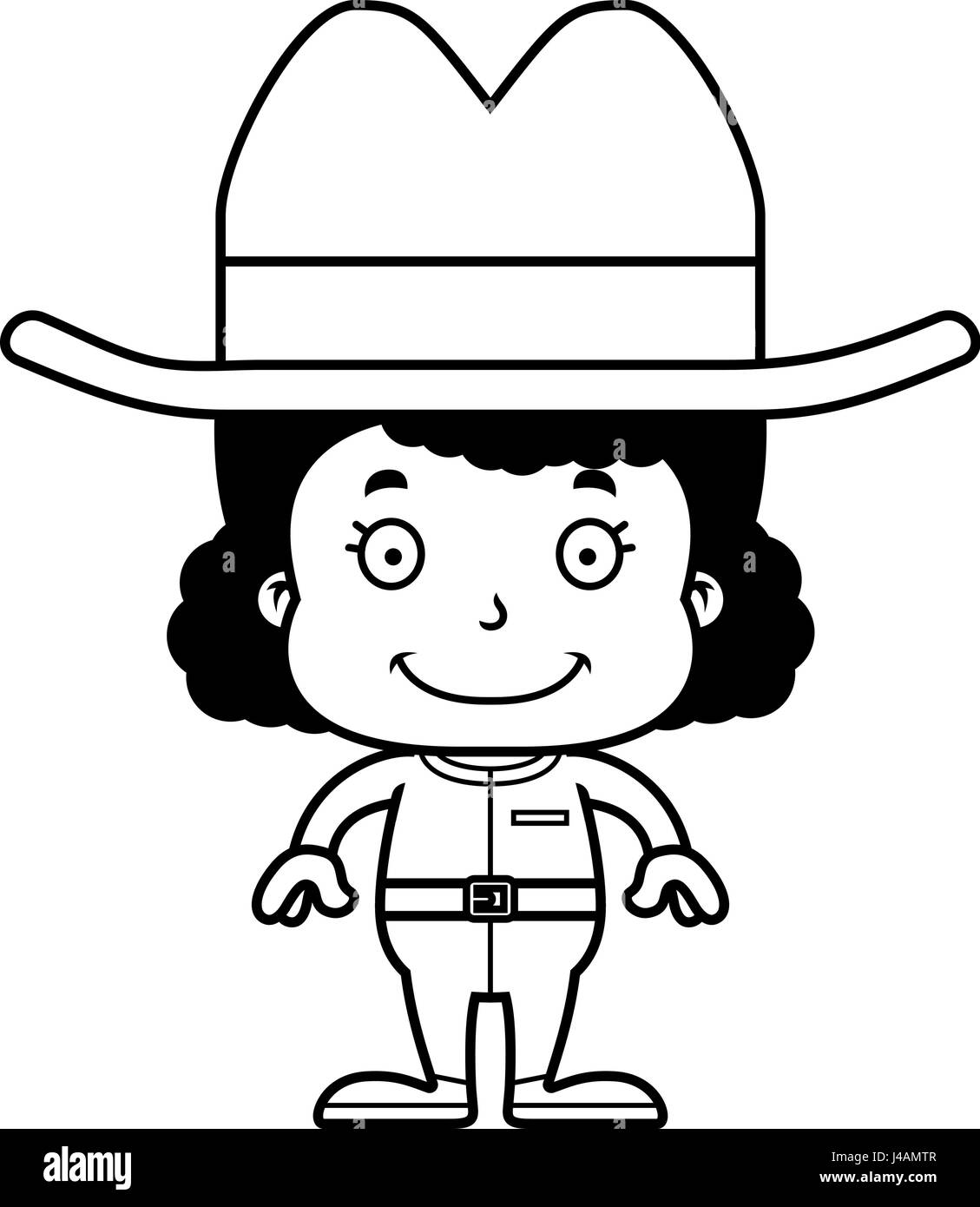 Cartoon cowboy girl smiling hi-res stock photography and images - Alamy