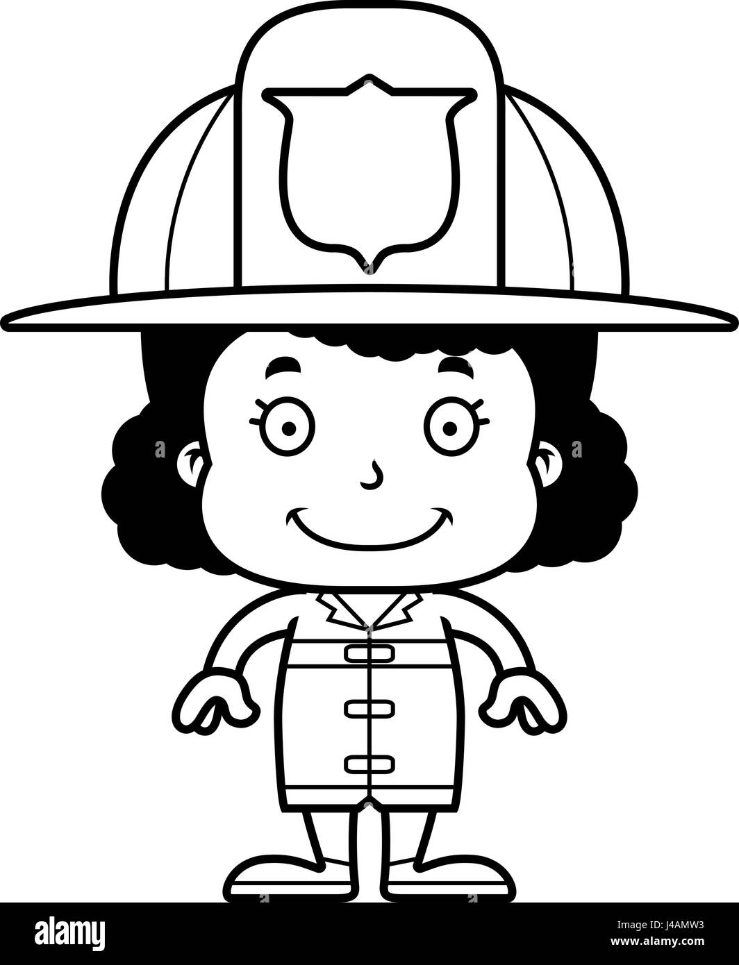 A cartoon firefighter girl smiling Stock Vector Image & Art - Alamy