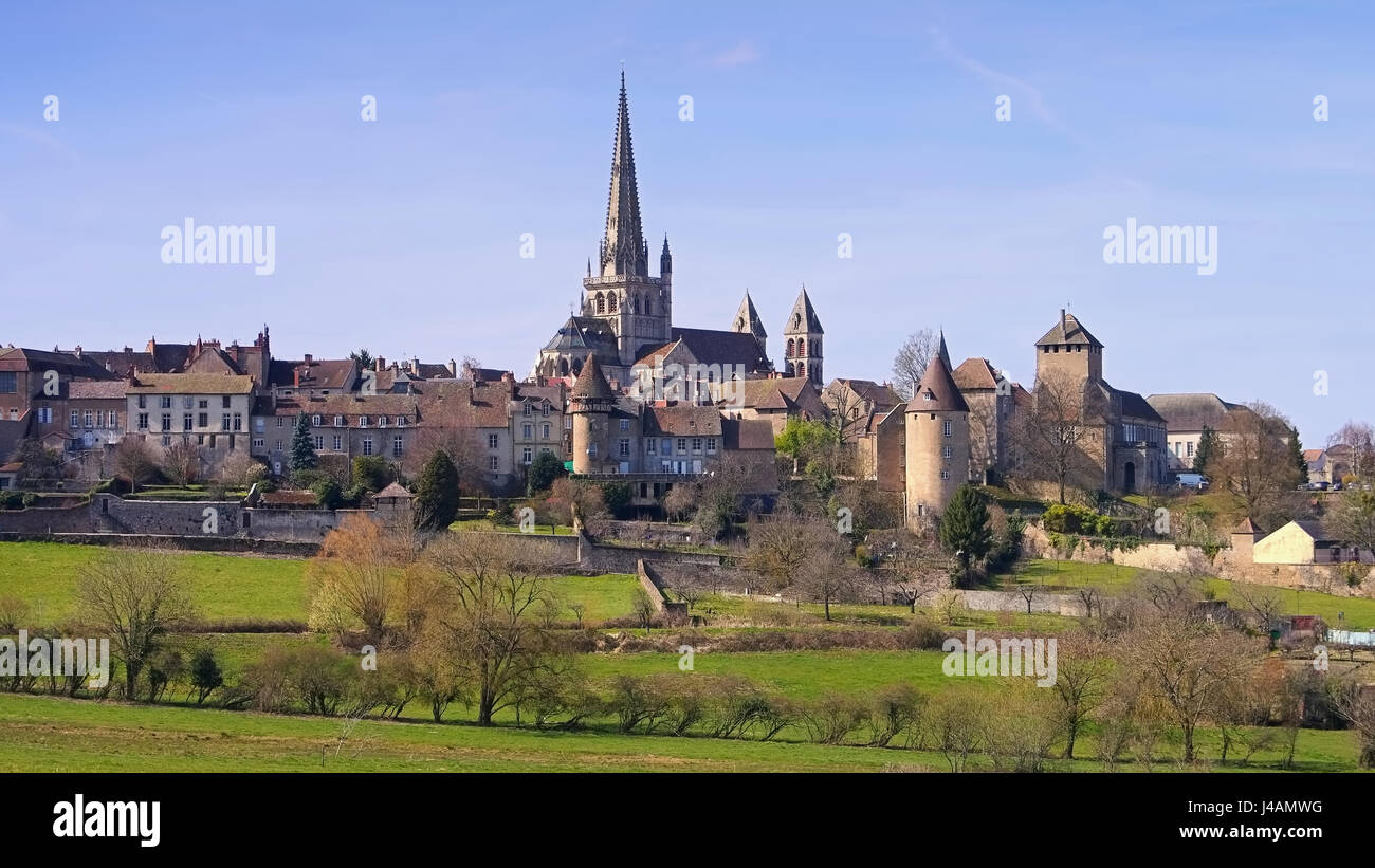 the town Autun in France, the famous cathedral Stock Photo - Alamy