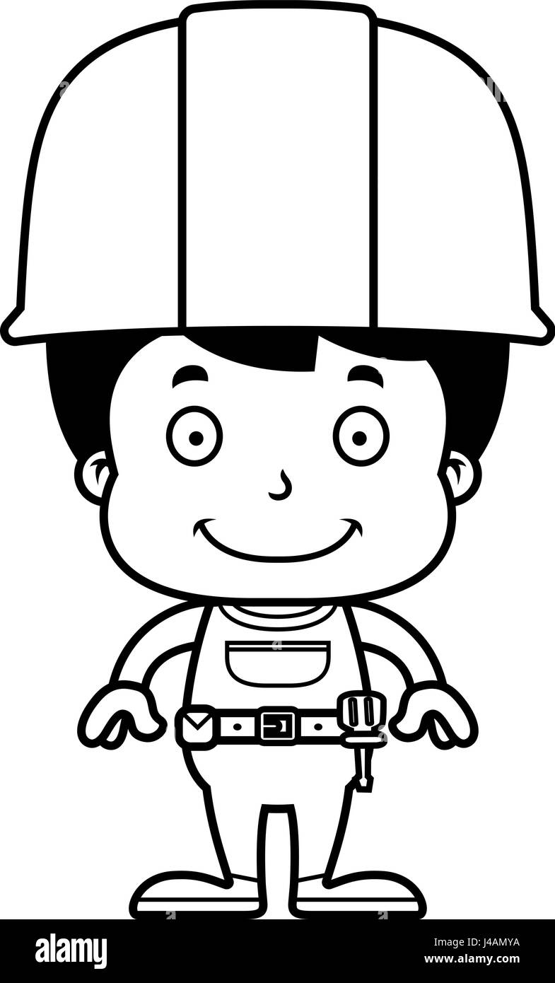 Cartoon construction boy smiling Stock Vector Images - Alamy