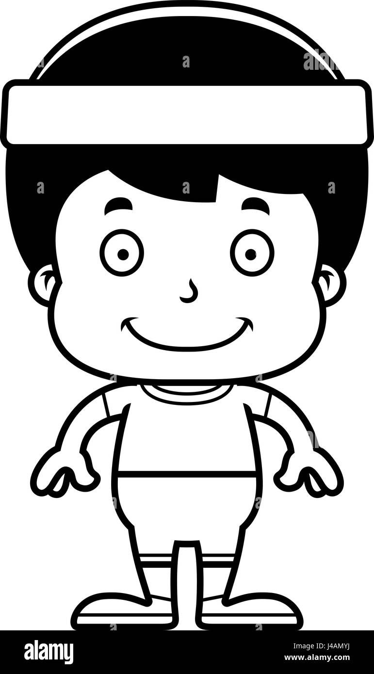 Cartoon fitness boy smiling hi-res stock photography and images - Alamy