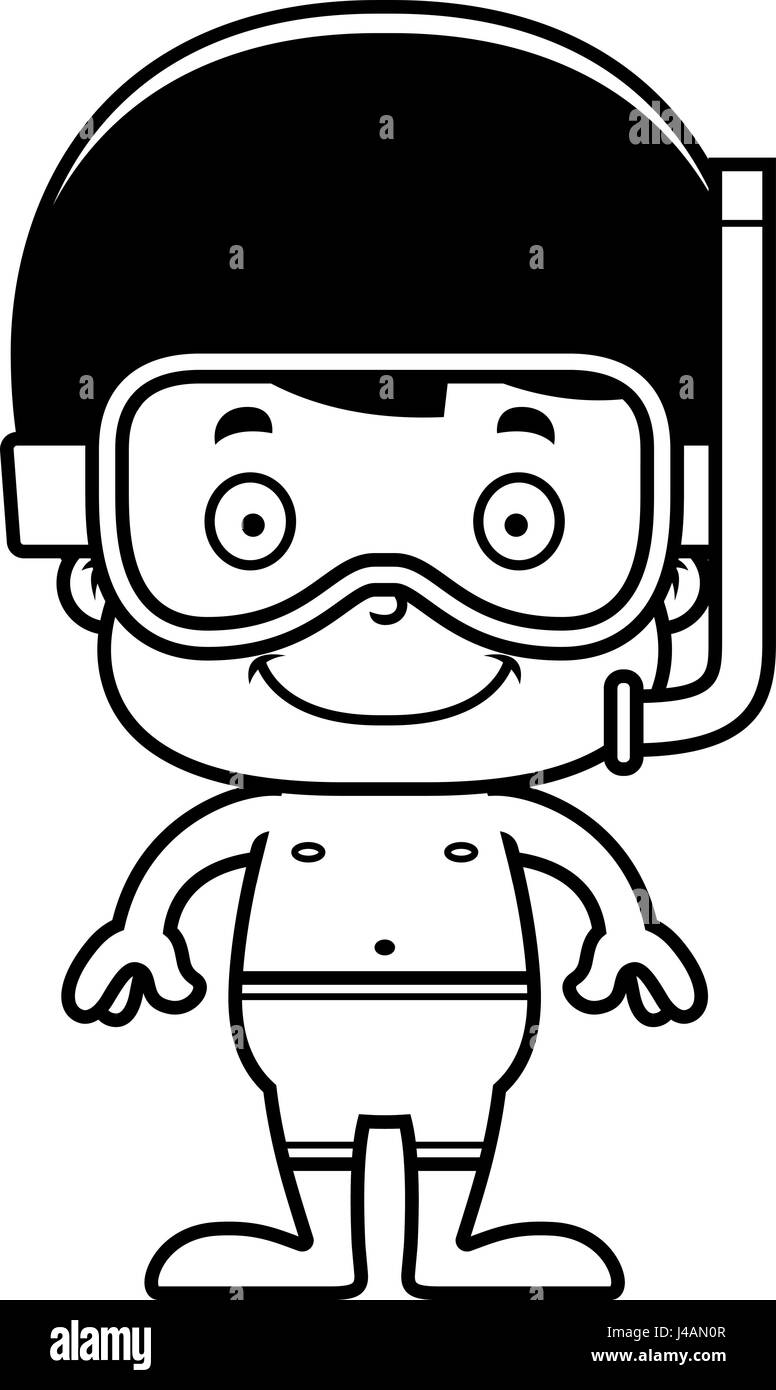 A cartoon snorkeler boy smiling Stock Vector Image & Art - Alamy