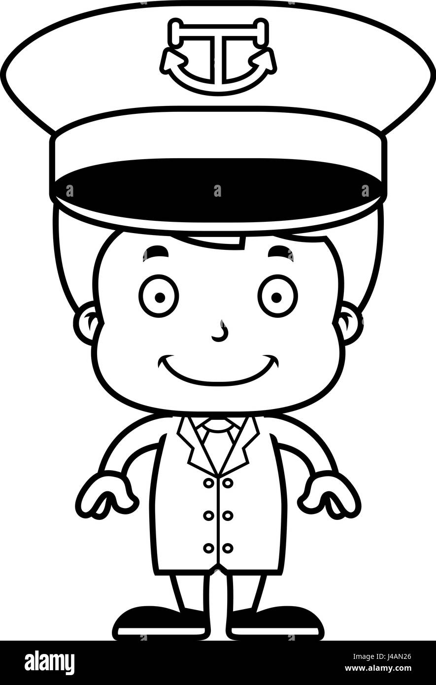 A cartoon boat captain boy smiling Stock Vector Image & Art - Alamy