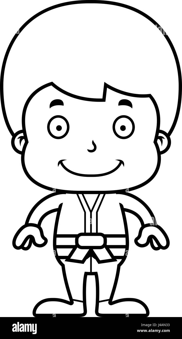 A cartoon karate boy smiling Stock Vector Image & Art - Alamy