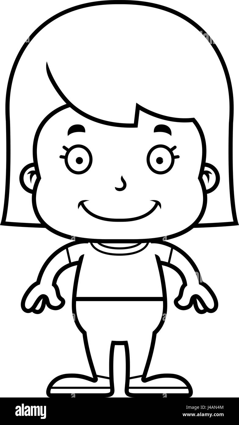 Smiling girl vector vectors Black and White Stock Photos & Images - Alamy