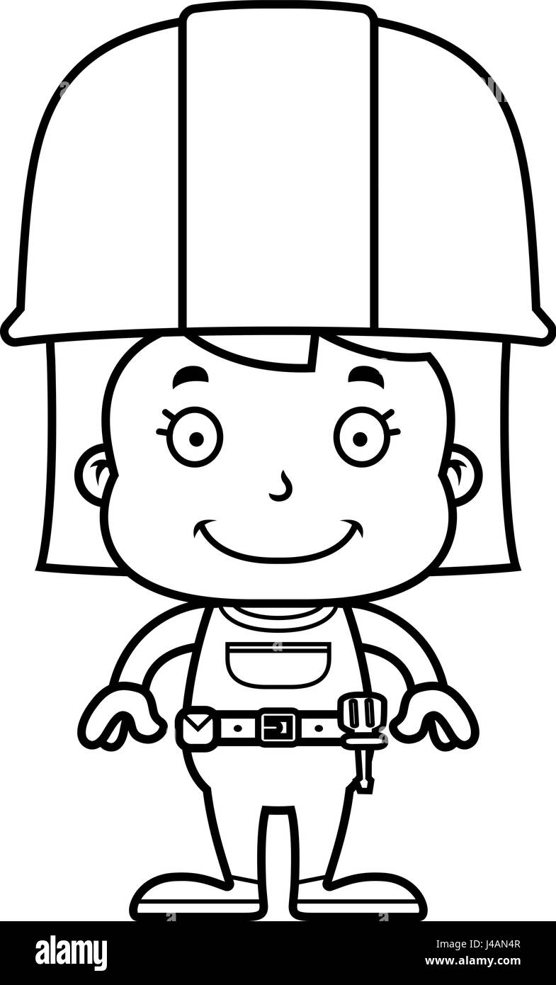 A cartoon construction worker girl smiling Stock Vector Image & Art - Alamy