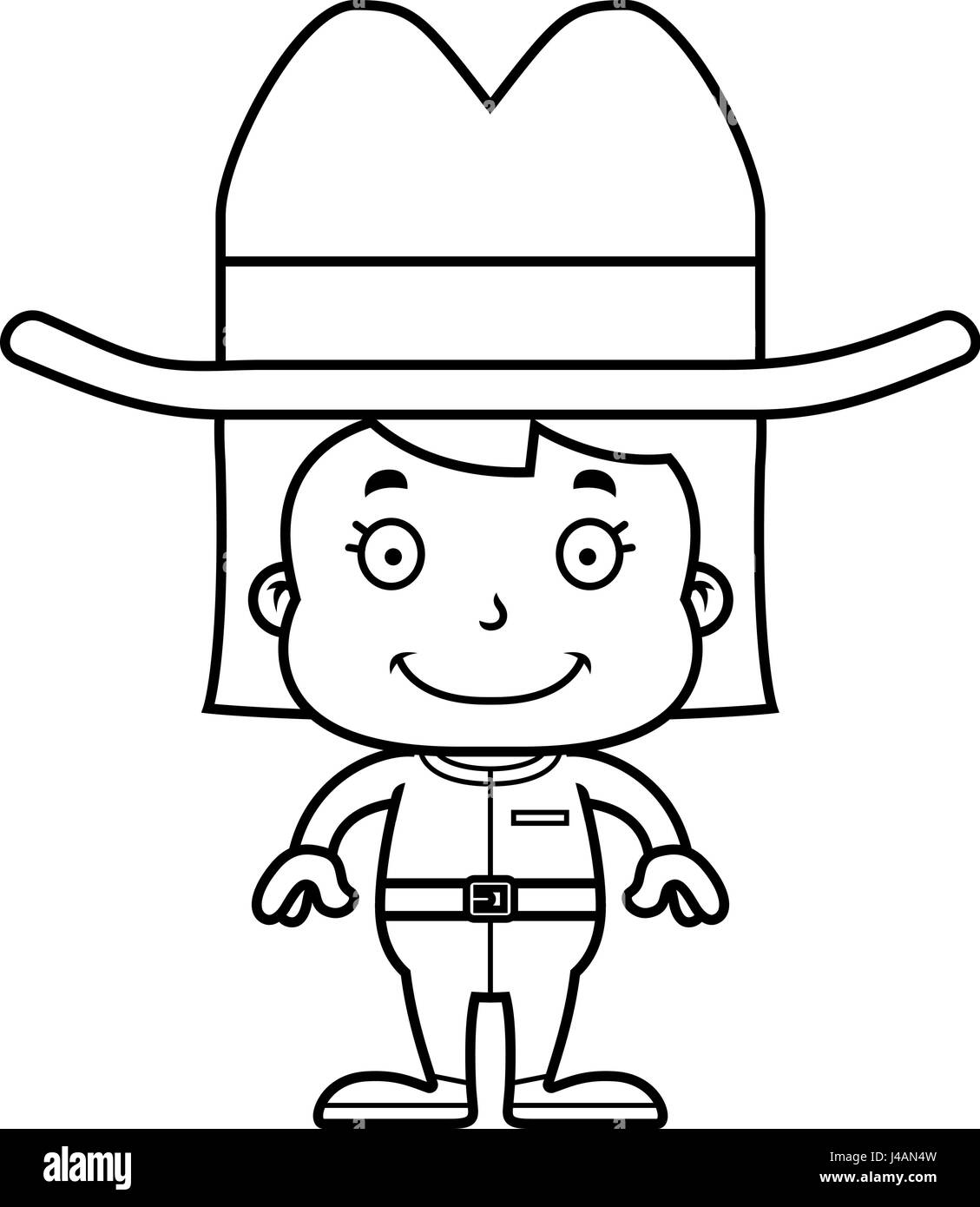A cartoon cowboy girl smiling Stock Vector Image & Art - Alamy