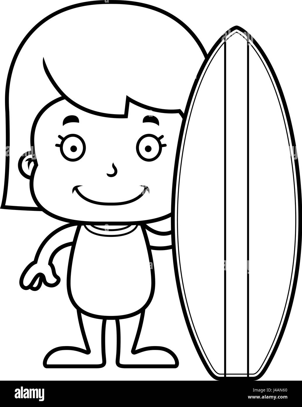 A cartoon surfer girl smiling Stock Vector Image & Art - Alamy