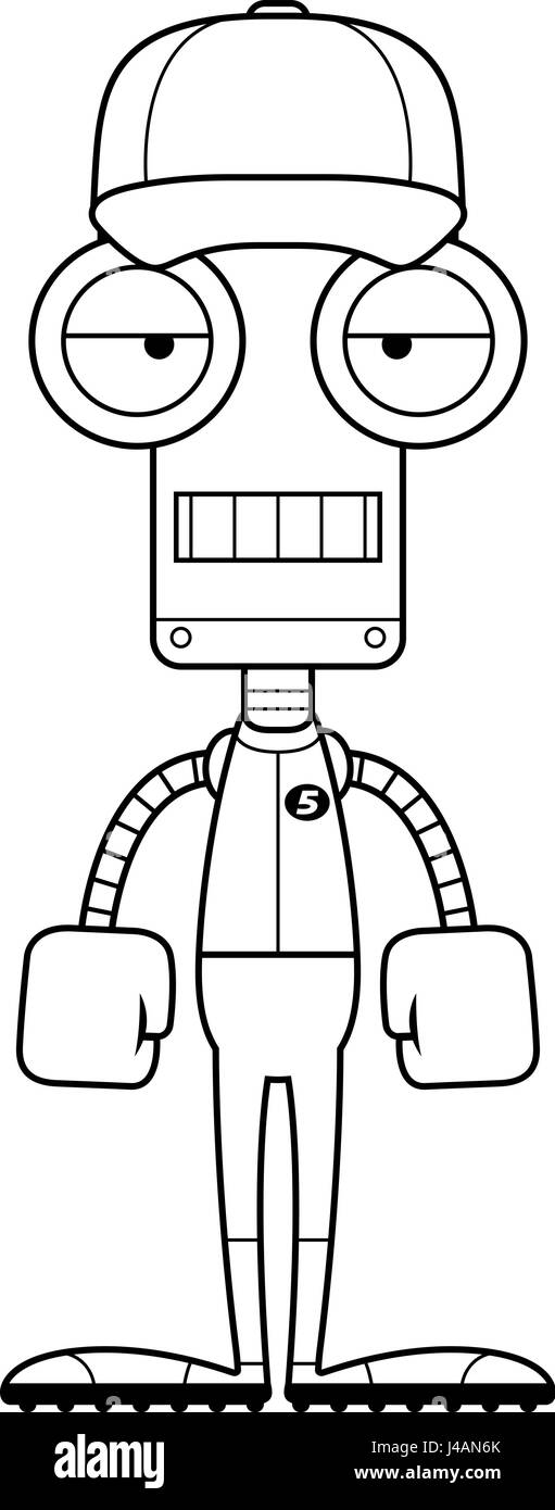 A cartoon baseball player robot looking bored Stock Vector Image & Art ...