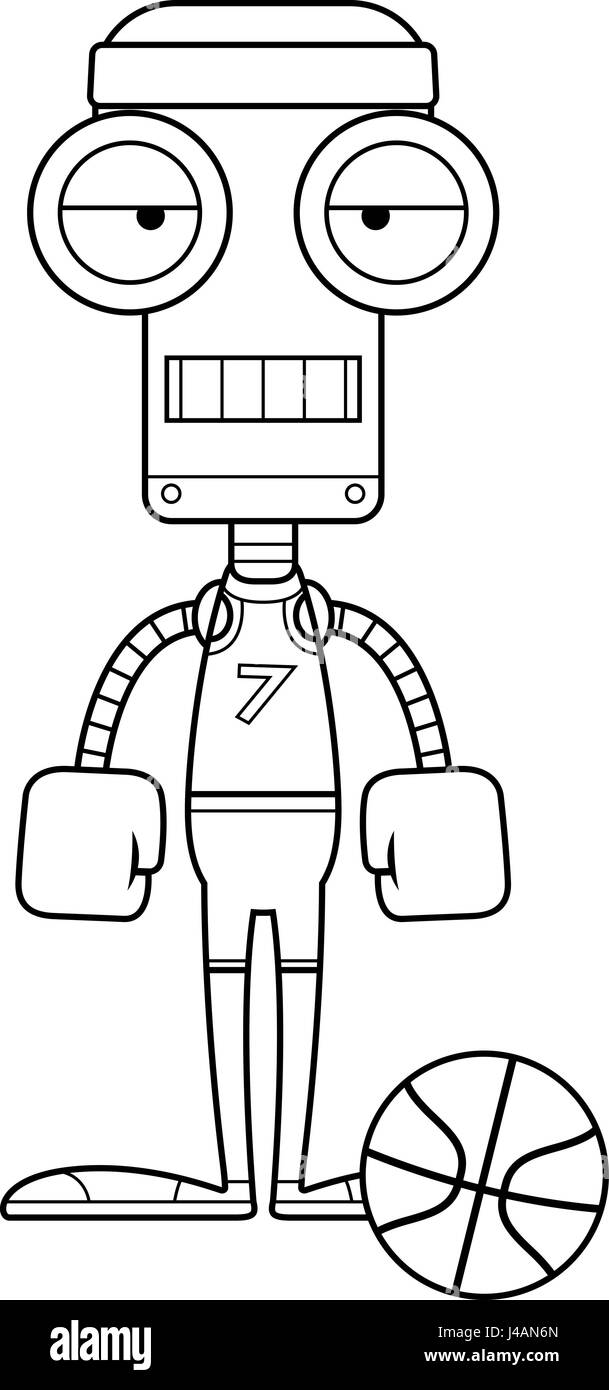 A cartoon basketball player robot looking bored Stock Vector Image ...