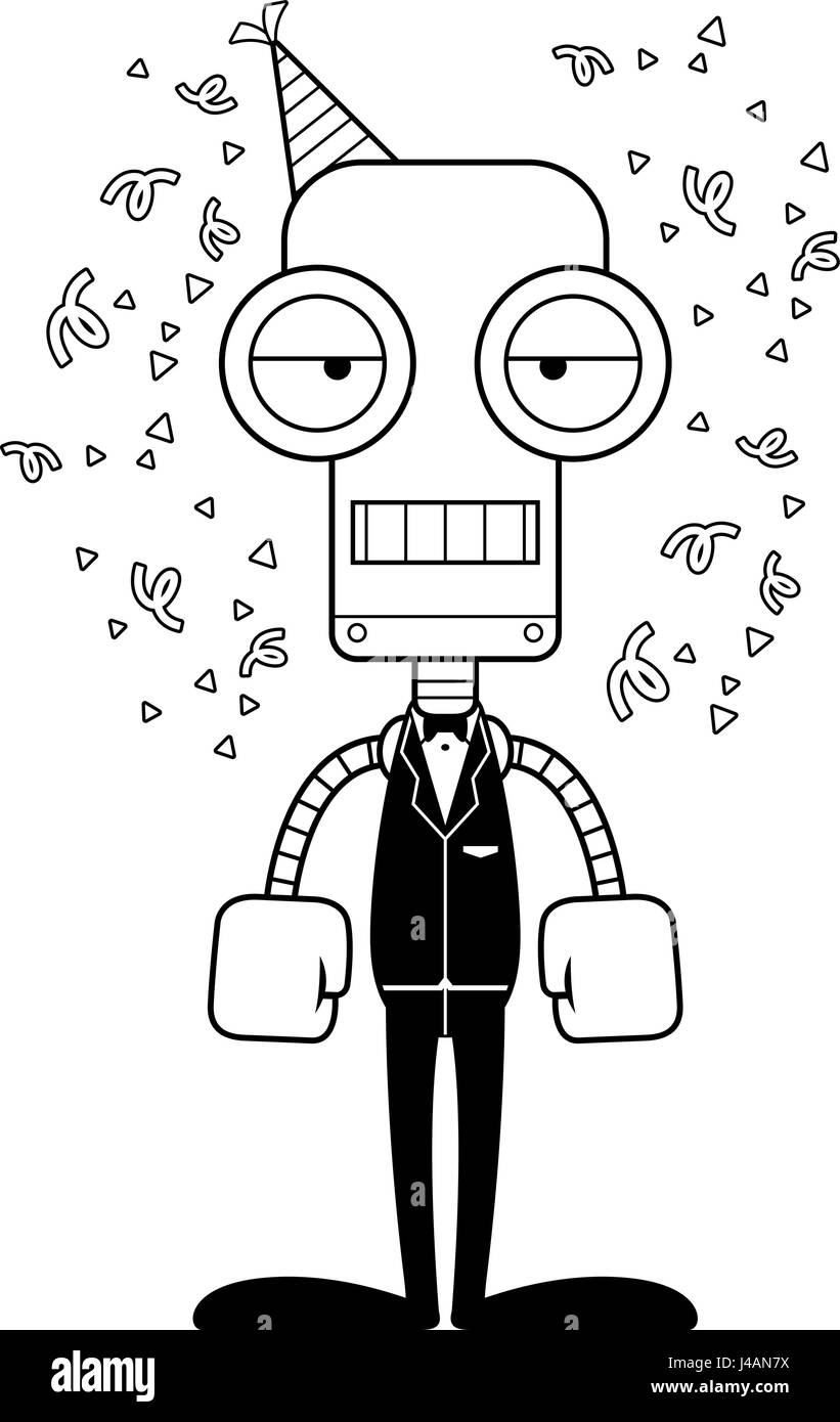 A cartoon party robot looking bored Stock Vector Image & Art - Alamy