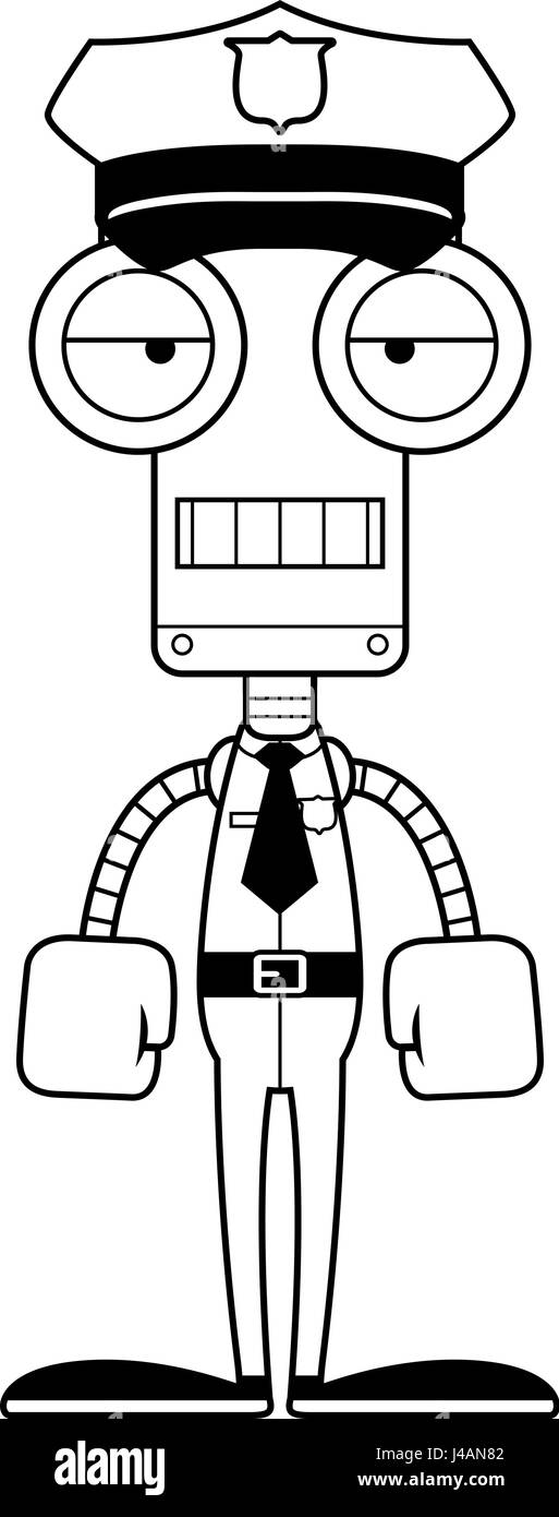 A cartoon police officer robot looking bored Stock Vector Image & Art ...