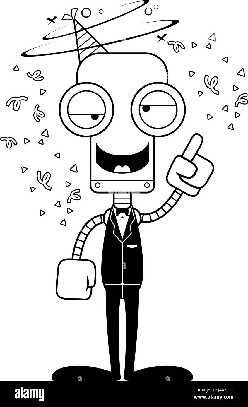 A cartoon party robot looking drunk Stock Vector Image & Art - Alamy