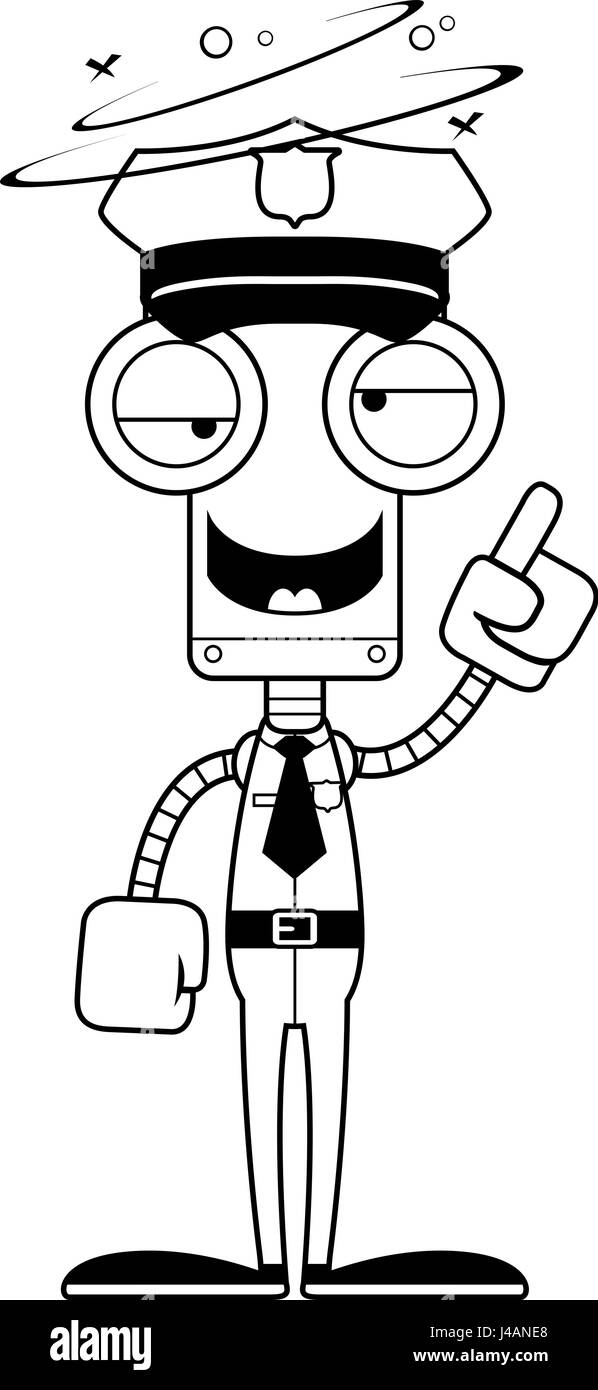 A cartoon police officer robot looking drunk Stock Vector Image & Art ...