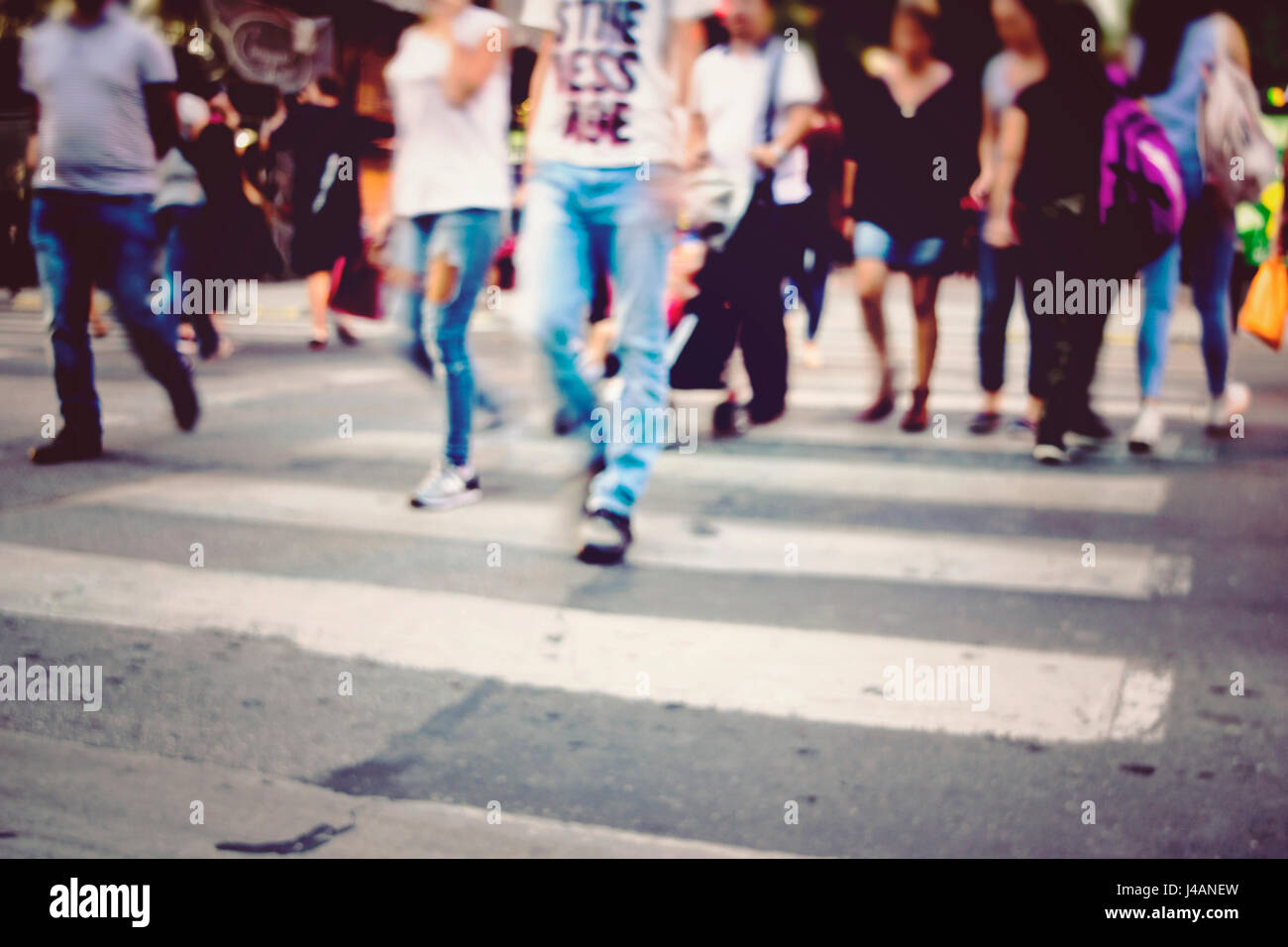 people on zebra crossing street Stock Photo - Alamy